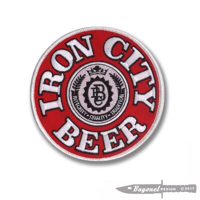 Pittsburgh Iron City embroidered patch - Wax Backed - 4 3/4" - Merrowed ...