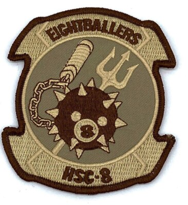 HSC-8 Eightballers Squadron Patch Tan– Sew On, 4.25″ | eBay