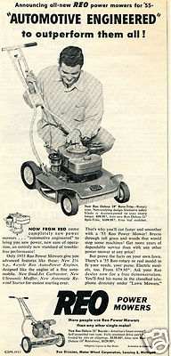 1955 REO Deluxe Power Lawn Mower Print Ad | eBay