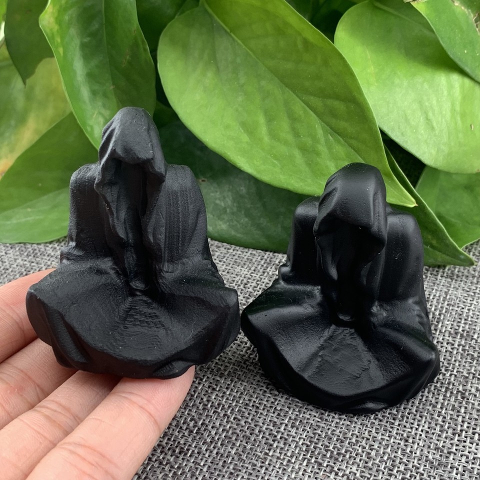 2" Natural Obsidian Quartz Carved Quartz Crystal Skull Reiki Healing ...