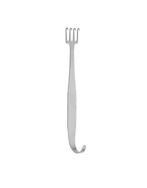 FREEMAN Facelift Retractor, 7.0", Straight, In-Line 4-Sharp Prongs, 7/8 ...
