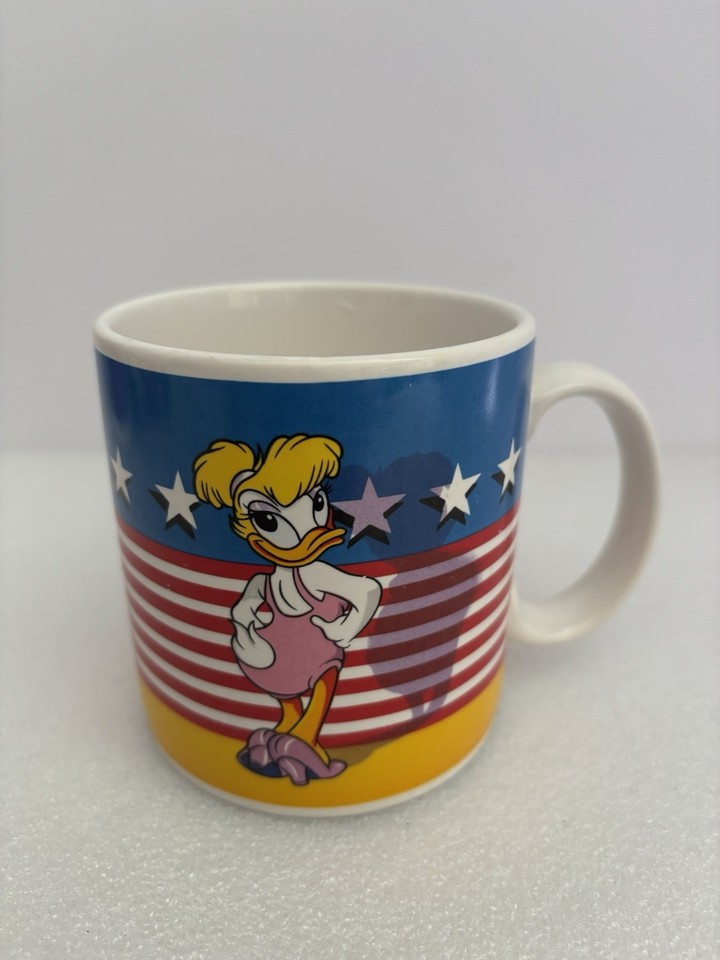Vintage Disney Applause Mug Donald Duck Daisy American Flag | eBay