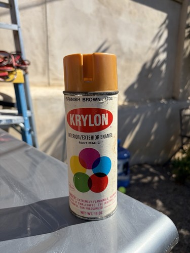 Krylon Spanish Brown Vintage Spray Paint Paper Label Notch Top Almost ...