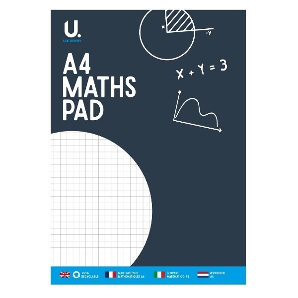 Maths Paper Math Pad School Grid Page Squared Notepad Graph Single Book ...