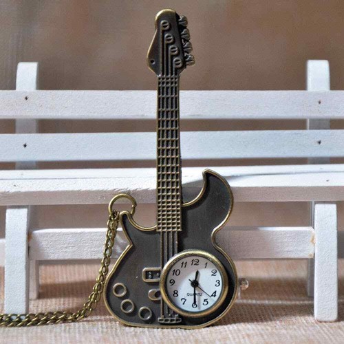 Guitar Pendant Watch NEW Gift Guitarist Player Pocket Necklace Fender ...