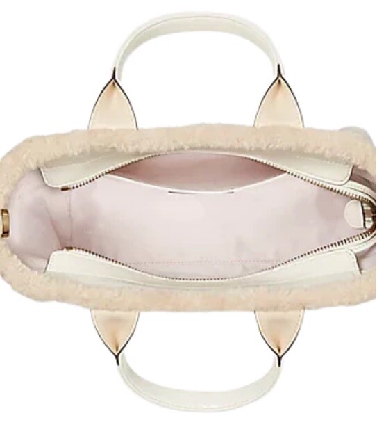 Kate Spade Jett Shearling Small Tote Bag - Meringue White for sale ...