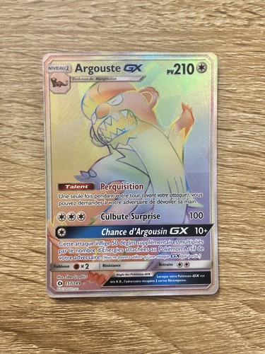 CARTE POKEMON ARGOUSTE GX 157/149 Secrète RAINBOW Soleil et Lune SL1 ...