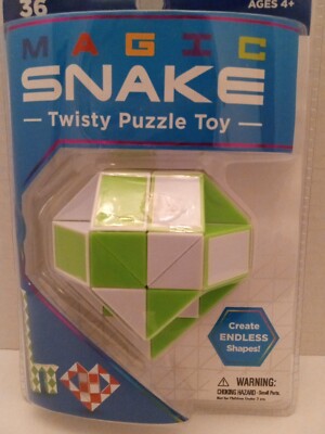 Magic Snake Green Twisty Puzzle Nostalgic Toy Create Endless Shapes-36 ...