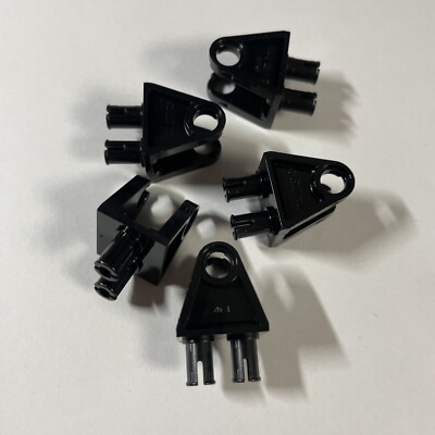 5x LEGO Lenkhebel mit Pins schwarz Black Technic Steering Arm with Pins ...