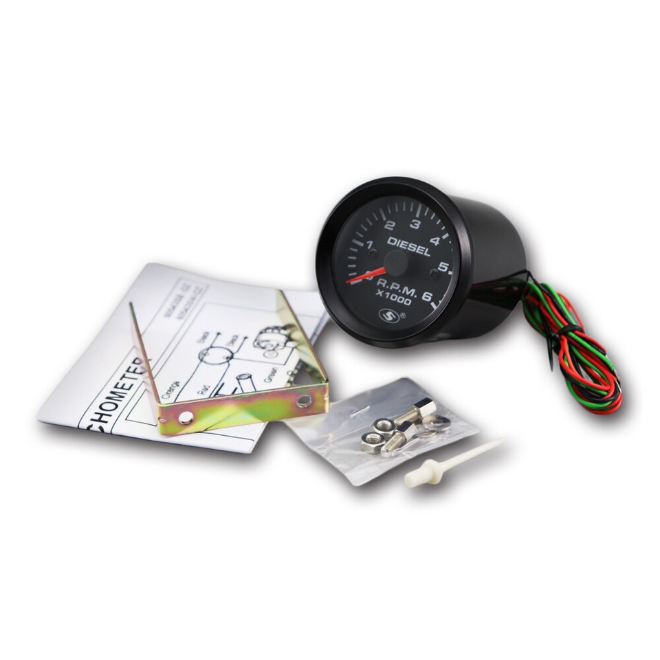 52mm 2-1/16" Universal Tachometer In Dash For Diesel Engine Alternator ...