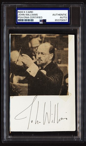 John Williams Signed Index Card Star Wars Jurassic Park Indiana Jones ...