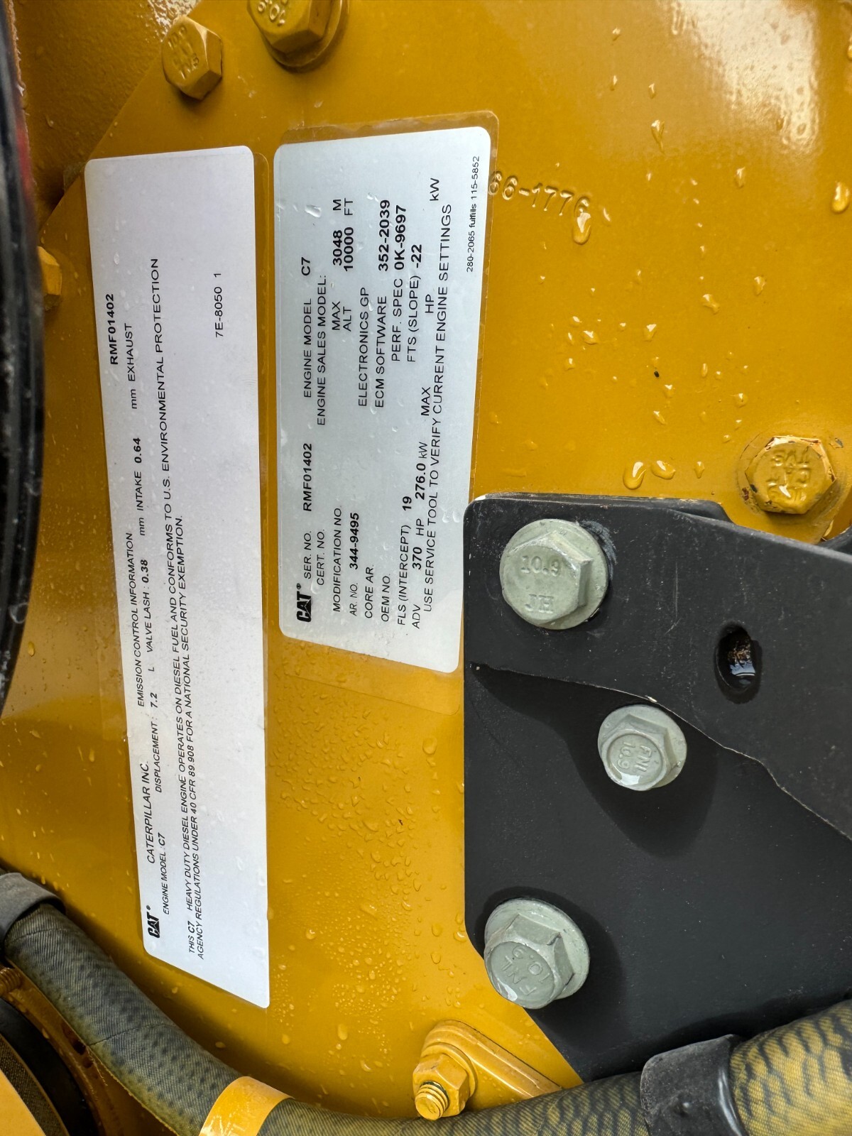 2009 Caterpillar C7 ACERT Diesel Engine 370HP 7.2L EPA04 Straight Block ...