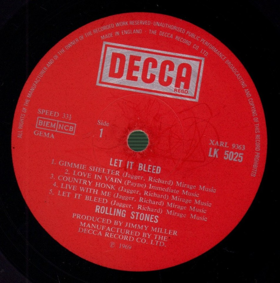 Rolling Stones Let It Bleed LP vinyl UK Decca 1970 mono boxed red labels repress | eBay