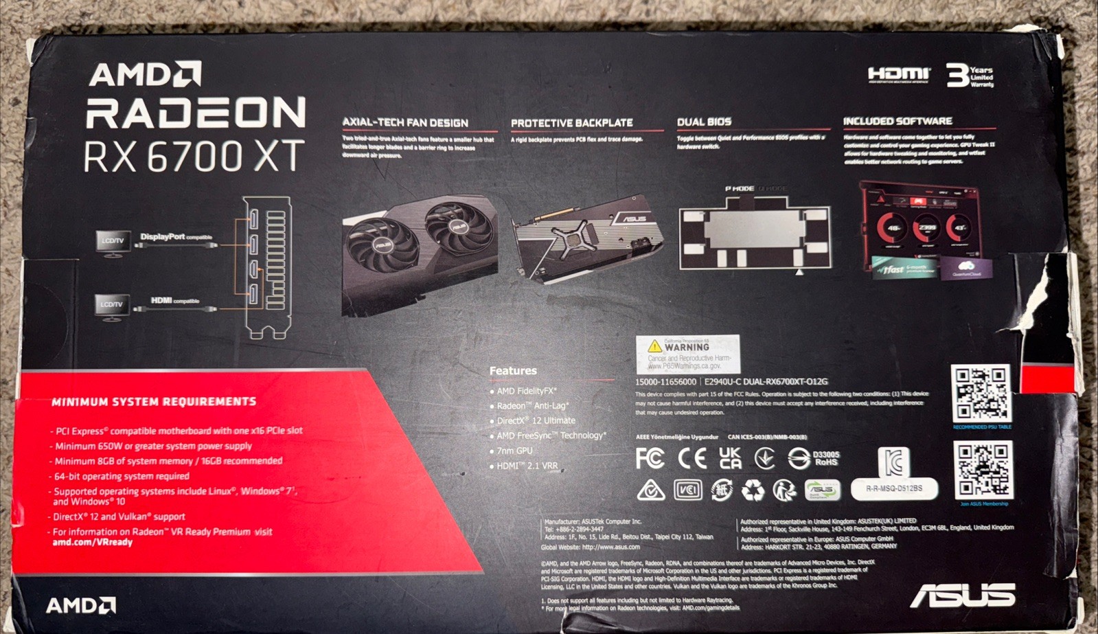 ASUS Dual Radeon RX 6700 XT OC Edition 12GB GDDR6 Gaming Graphics Card ...