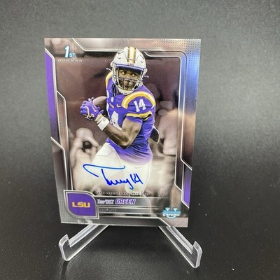 TREY'DEZ GREEN LSU 2025 Bowman U University Chrome Football AUTO ...