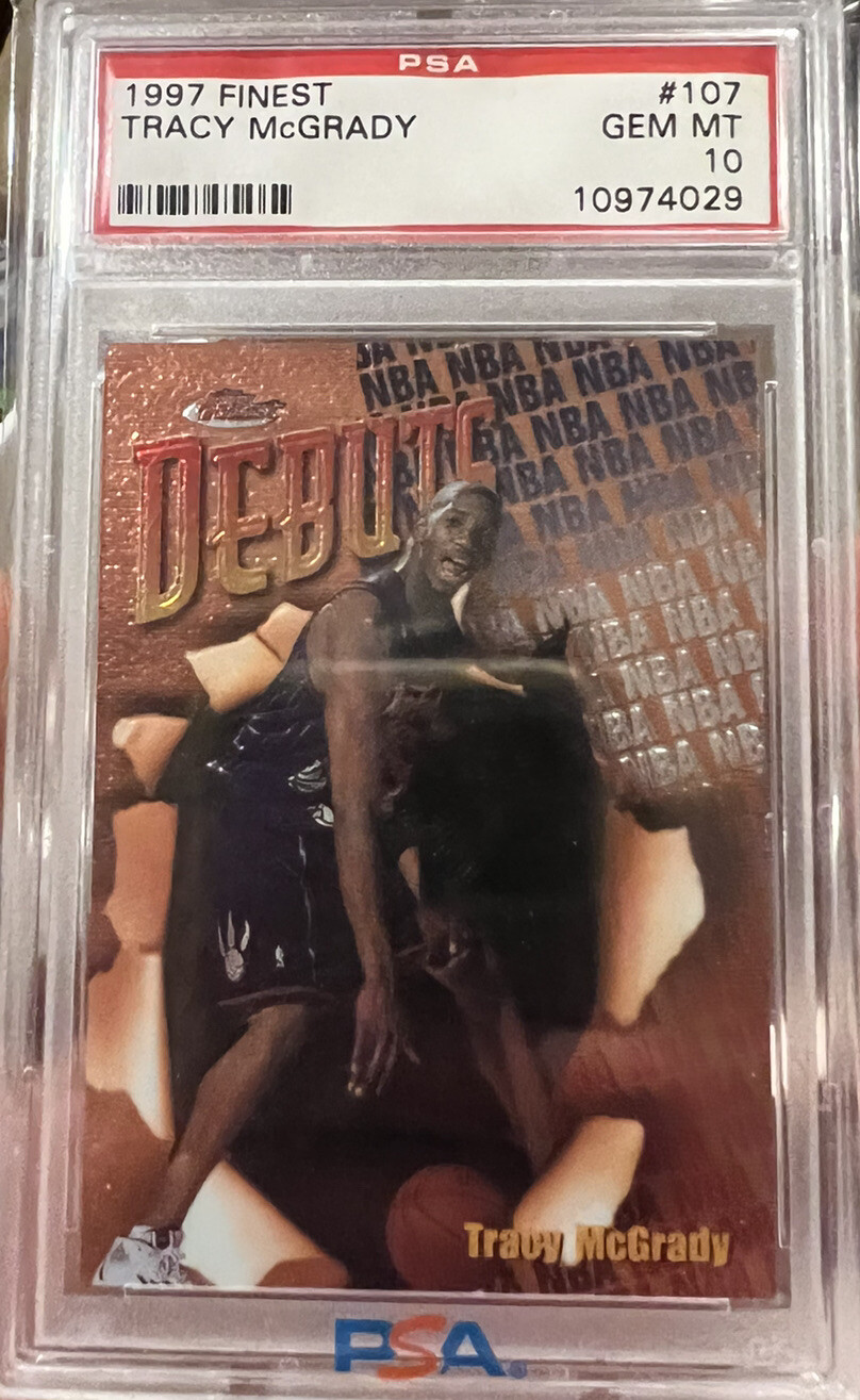 Tracy McGrady 1997 Topps Finest Basketball #107 RC Rookie Card - PSA 10 ...