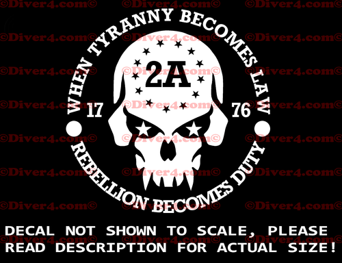 Round When Tyranny Becomes Law Rebellion Becomes Duty Vinyl Decal ...