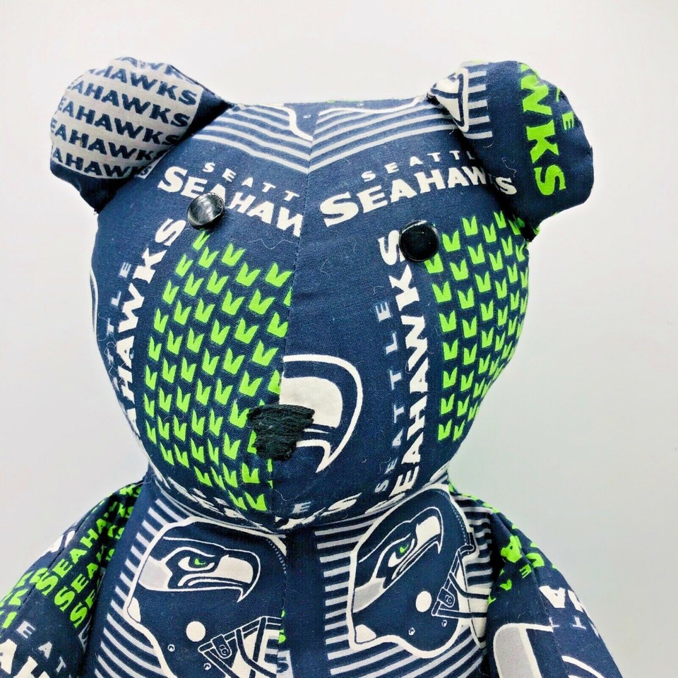 Seattle Seahawks Stuffed Bear 17” tall Seahawk Fabric button eyes | eBay