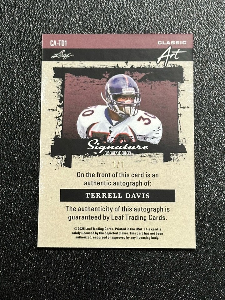 TERRELL DAVIS 2025 LEAF SIGNATURE SERIES CLASSIC ART AUTO LAVA 1/1 ...