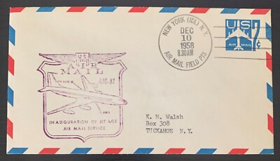 1958 US FF AIRMAIL AM-31 INAUGURATION OF JET AGE MAIL SERVICE NY AMF-FL ...