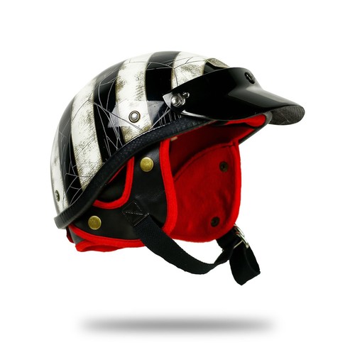 NEW VINTAGE CUSTOM OPEN FACE HELMET ECLIPSE PATINA CHOPPER CAFE RACER ...