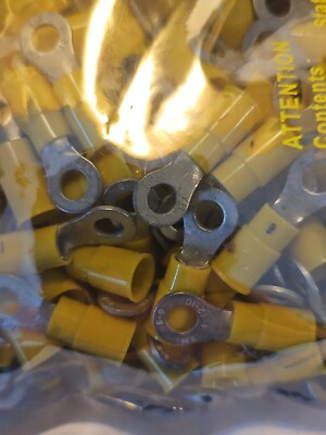 100 MOLEX 19070-0125 TERMINAL RING TONGUE 10- 12 CRIMP YELLOW C-228-10 ...