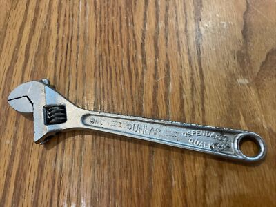 Vintage Dunlap 8” Adjustable Crescent Wrench FORGED IN USA Dependable ...