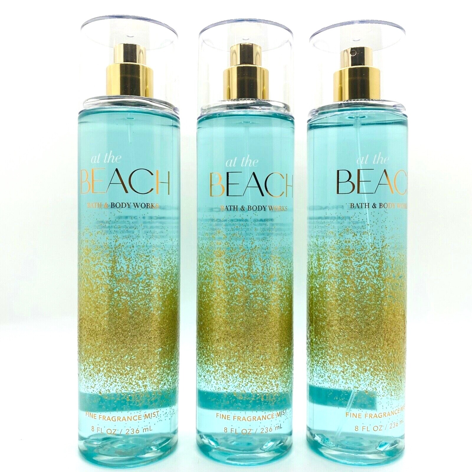 3-Pack Bath & Body Works AT THE BEACH Fine Fragrance Mist Spray 8 fl.oz ...