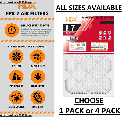 1 PACK or 4 PACK- Air Filter Allergen Plus Pleated FPR 7 Dust Filters ...
