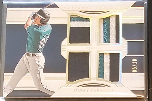 JONNY FARMELO ROOKIE QUAD PATCH NATIONAL TREASURES SSP /10 SEATTLE ...