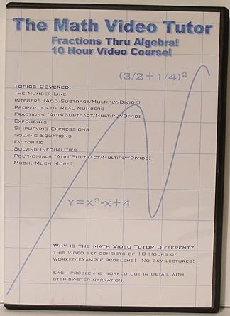 Math Video Tutor: Fractions Thru Algebra [DVD] | eBay