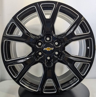22" Black Wheels Rims fits Chevrolet Suburbans Chevy Tahoes Z71 LTZ Set ...