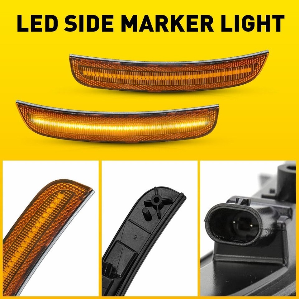 For 15-23 Chrysler 300 Front LED Side Bumper Marker Amber 68214402AD ...