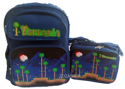 TERRARIA Boys 16" School Large Blue Backpack & Lunch Bag 2 pc set Boy ...