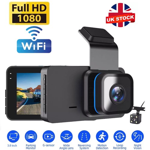 Car Camera Recorder Full HD 1080P WIFI Dual Front and Rear Dash Cam ...