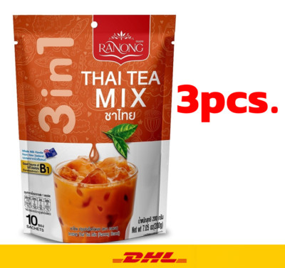 X3 Ranong Instant Thai Tea Mix Thai Iced Milk Tea good taste 30 Sachets ...