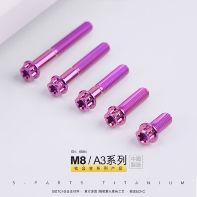 2x A3 M8 x50-120mm Standard Titanium Flange bolts screws Purple for ...