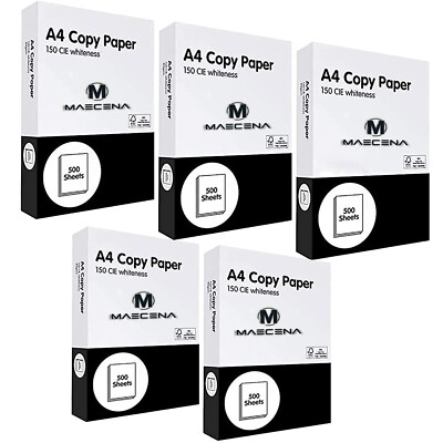 A4 Copier Paper Printer Photocopy White Blank 80GSM 500 Sheets Each 1/2 ...