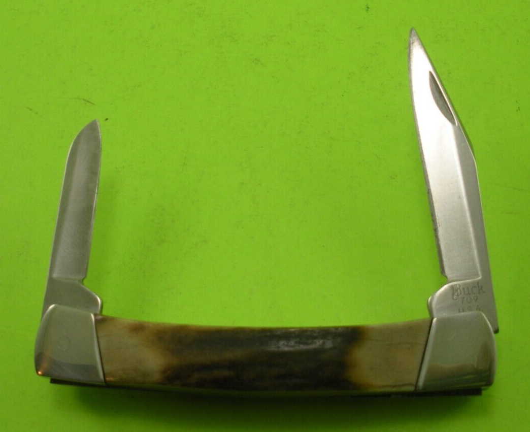 VINTAGE PRE DATE CODE BUCK STAG 709 YEARLING KNIFE USED | eBay