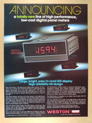 1976 Weston 2460 Series Digital Panel Meters LED Display vintage print ...