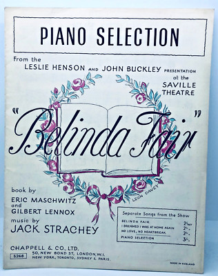 BELINDA FAIR - 1949 UK Piano Selection Sheet Music - Jack Strachey ...