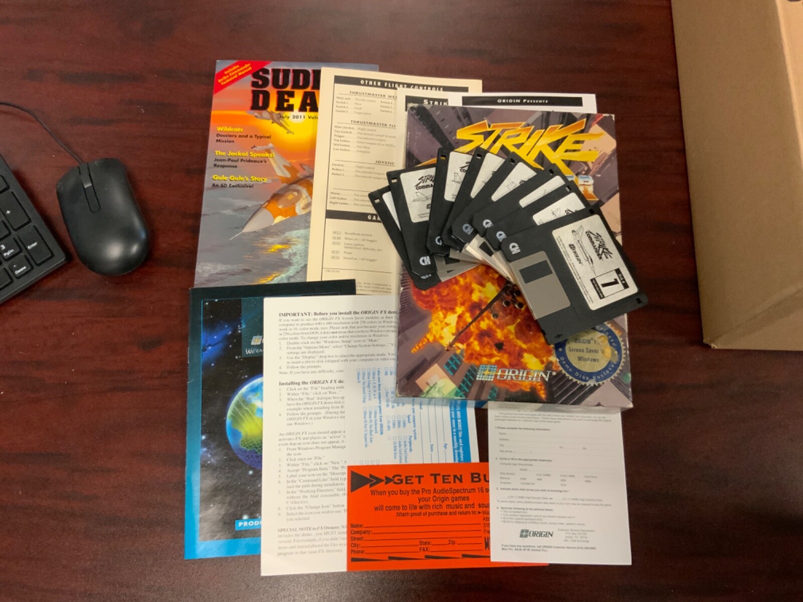 1992 Strike Commander PC Game includes Speech Pack Origin 3.5" disks ...