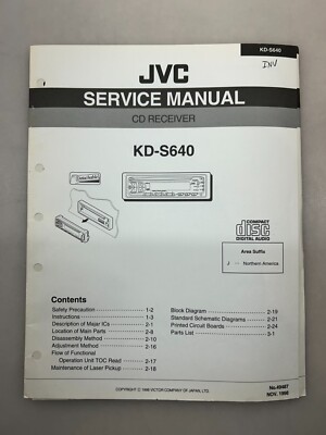 JVC KD-S640 Original Service Manual Free Shipping | eBay
