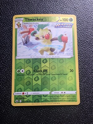 2021 Pokemon TCG - Chilling Reign - Reverse Holo - Thwackey 017/198 | eBay