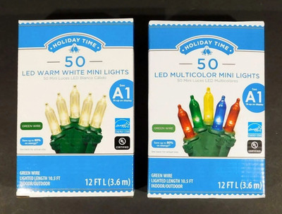 Lot Holiday Time 50 LED MULTICOLOR & 50 LED WARM WHITE Christmas Mini ...