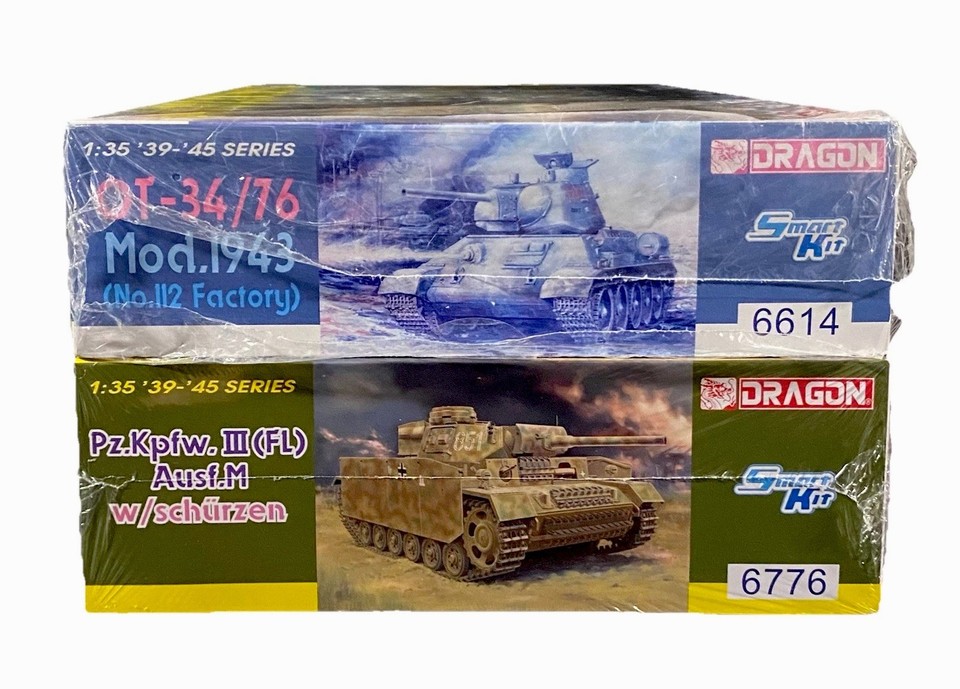1/35 DRAGON Pz.Kpfw. III (FL) 6776 + T-34/76 Mod. 1943 WW2 Model Kits ...