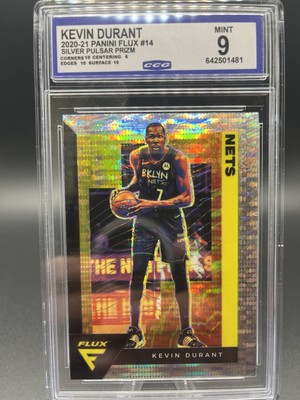 2020-21 Panini Flux Kevin Durant Silver Pulsar Prizm Card #14 CCG 9 | eBay