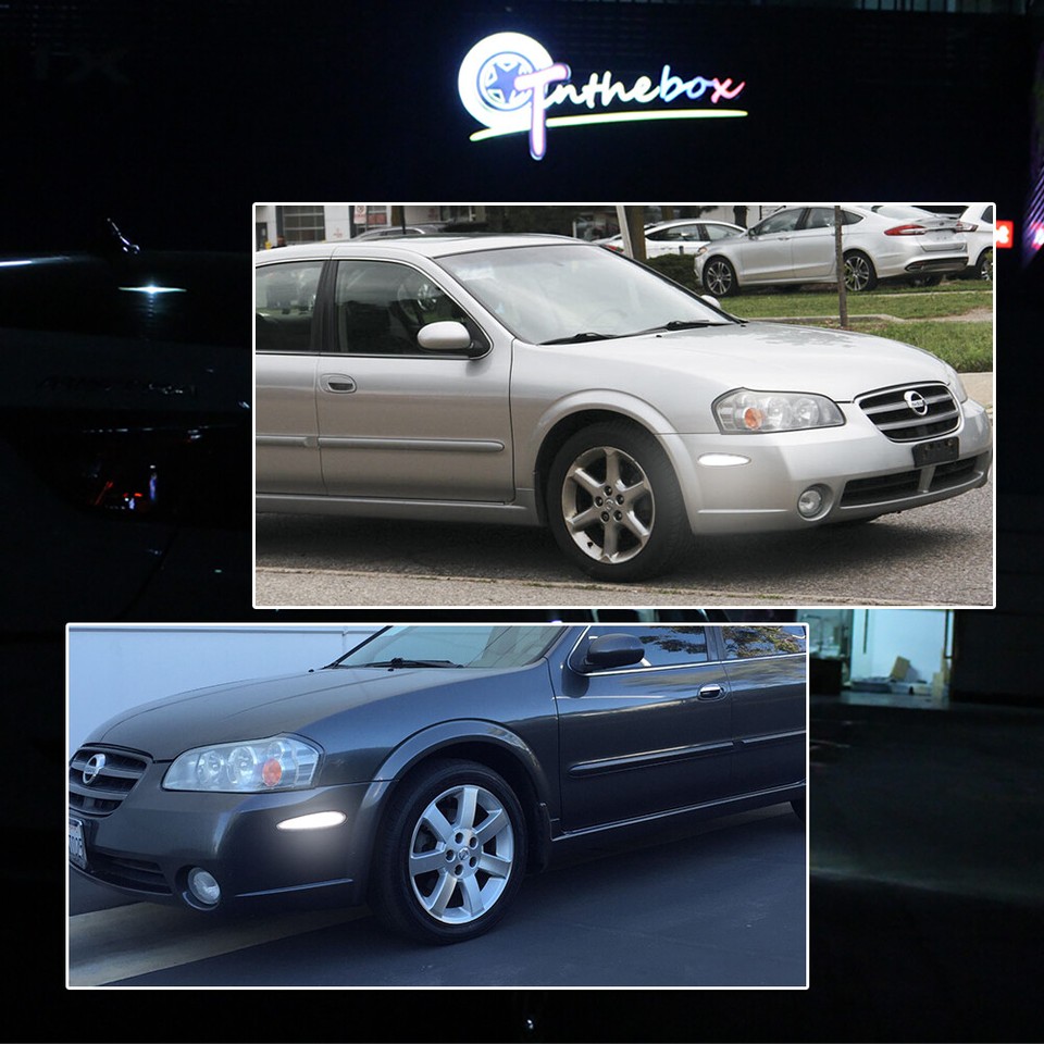 2PCS Smoked Lens White LED Front Side Marker Lights For 2000-2003 ...