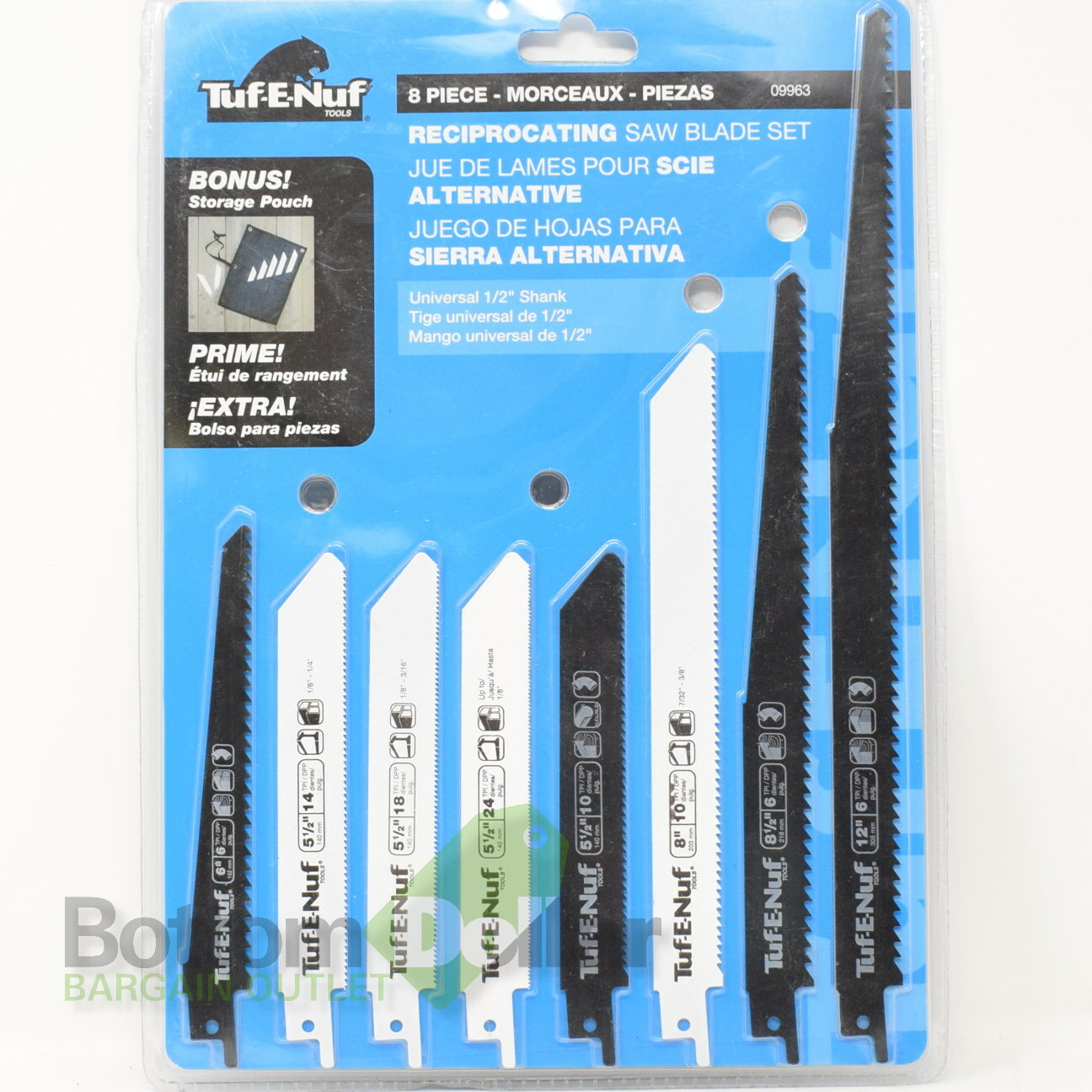 Task Tools 09963 8-Piece Reciprocating Saw Blades Reciprocating Saw ...