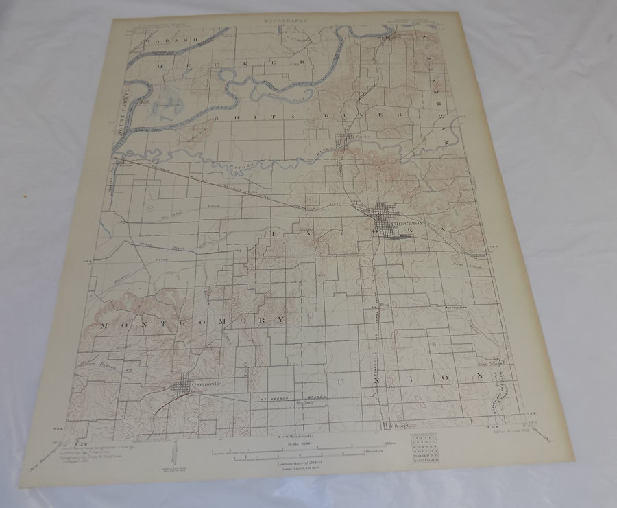 1903 Topographic Map of PATOKA QUADRANGLE, INDIANA & ILLINOIS | eBay
